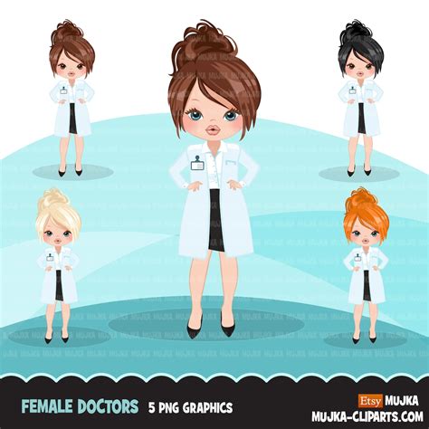 Female Doctor Clipart Hospital Graphics Print And Cut Png Digital