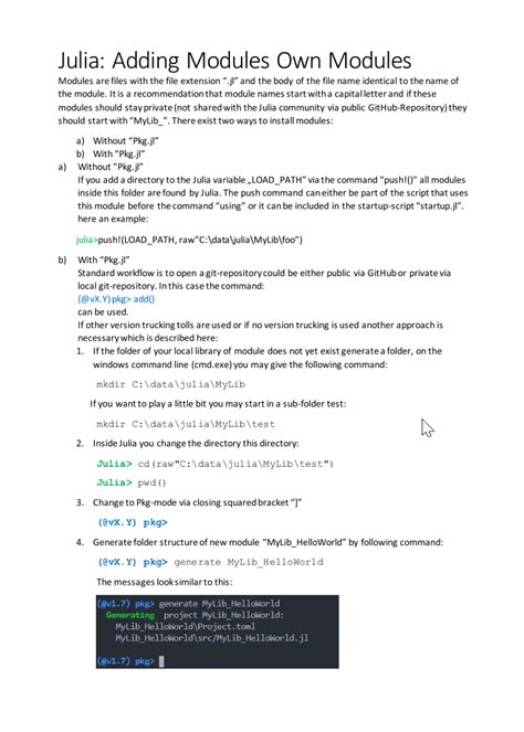 Create And Use Local Module New To Julia Julia Programming Language