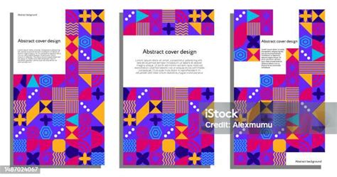 커버 디자인 세트 바우하우스 미니멀 20년대 기하학적 스타일 기하학 도형 도형 원형 삼각형 정사각형 인간 심리학과 정신 건강 개념 그림 가리기에 대한 스톡 벡터 아트 및