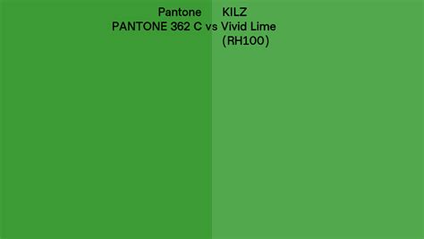 Pantone 362 C Vs Kilz Vivid Lime Rh100 Side By Side Comparison
