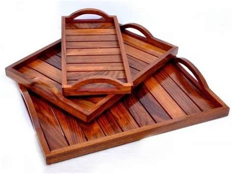 Rectangular Cream Dnu Wooden Tray Set At ₹ 240piece In Nagina Id