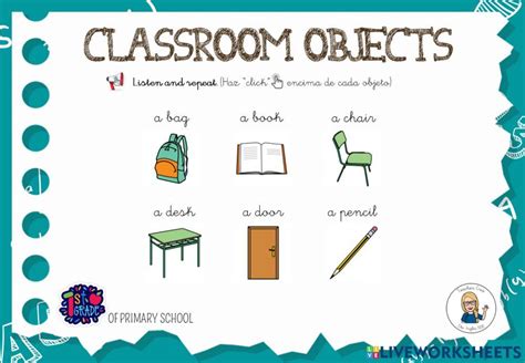 Classroom Objects Online Exercise For Grade 1 Live Worksheets