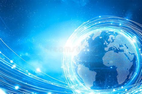 Radiant Fiber Optic Lines Surround A Transparent Futuristic Globe