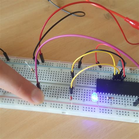 The Circuit Of Hello World Project On A Breadboard Download Scientific Diagram