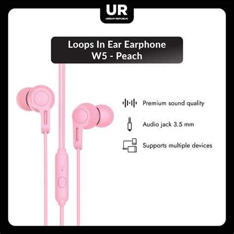 Jual Loops In Ear Earphone W5 Peach Shopee Indonesia