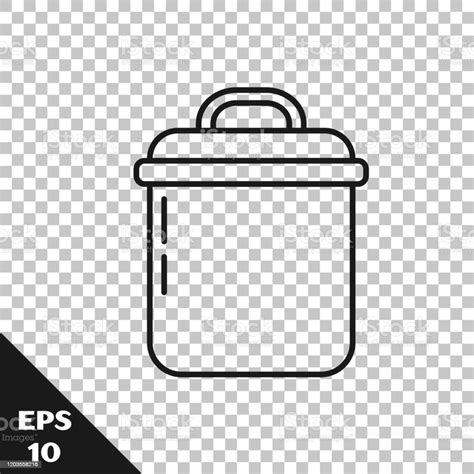 검은 선 투명 한 배경에 격리 된 냄비 아이콘 을 요리 합니다 끓이거나 음식 기호를 스튜 벡터 일러스트레이션 강철에 대한 스톡 벡터 아트 및 기타 이미지 Istock