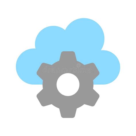 Gear With Cloud Showing Icon Of Cloud Setting Cloud Management Stock Vector Illustration Of