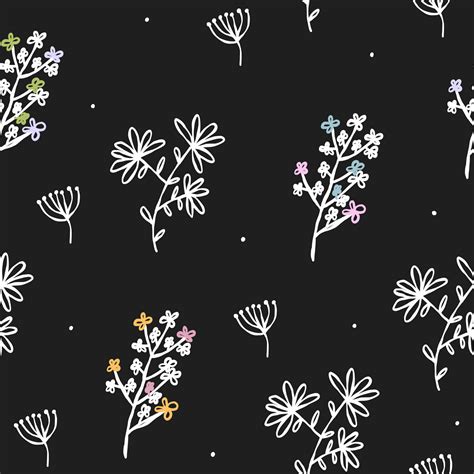 Download Pretty Black Colorful Flowers Wallpaper