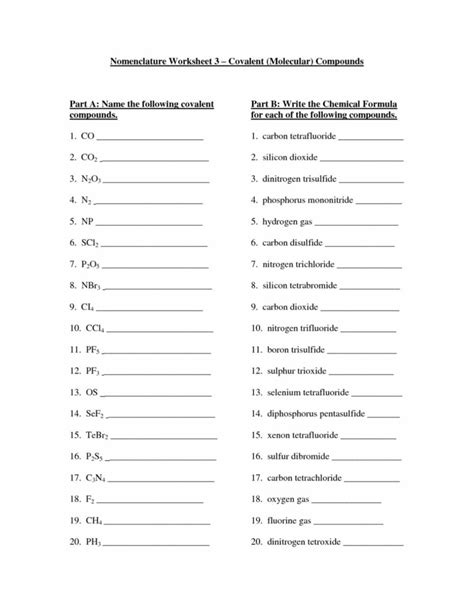 Naming Ionic Compounds Worksheets Answer Key Naming Ionic Compounds Worksheets Answer Key