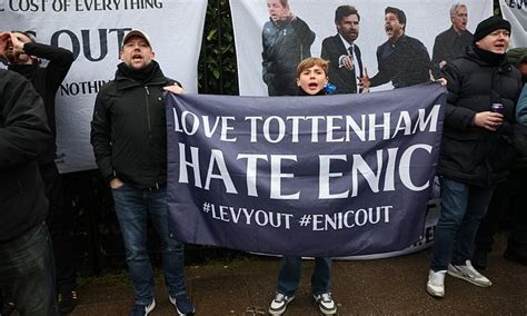 Tottenham Supporters Protest Outside The Ground Ahead Of Manchester