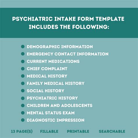 Psychiatric Intake Form Pdf Template For Psychiatrists Nurse