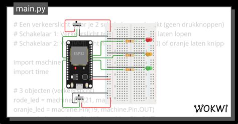 Verkeerslichttweeschakelaars Wokwi Esp32 Stm32 Arduino Simulator