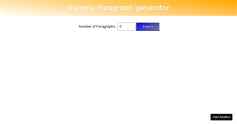 Dummy Paragraph Generator App Codesandbox
