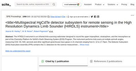 Multispectral Hgcdte Detector Subsystem For Remote Sensing In The High