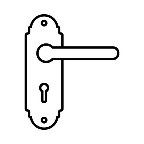 Premium Vector Door Handle Flat Vector Icon