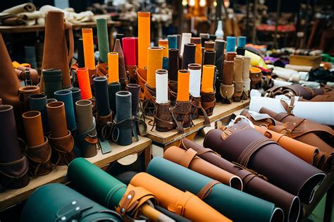 展示的皮革制品高清图片下载 正版图片600653183 摄图网