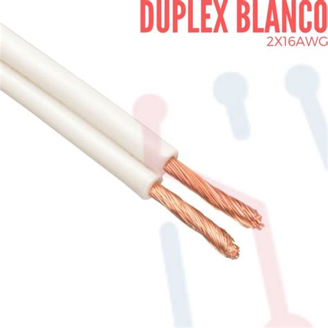 Cable Duplex Awg 216 Blanco X Metro