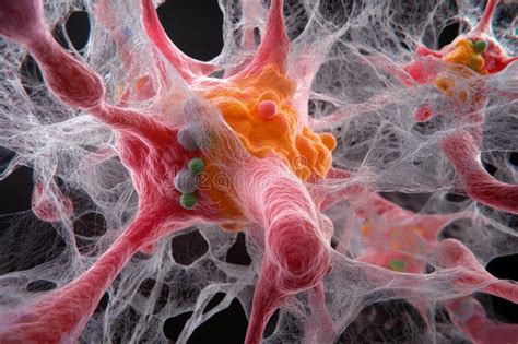 Microscopic View Of Cellular Structures Showcasing Scientific Research