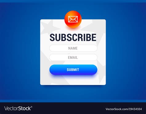 Subcribe Form With Name And Email Input Fields Vector Image