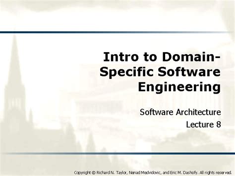 Intro To Domain Specific Software Engineering Software Architecture