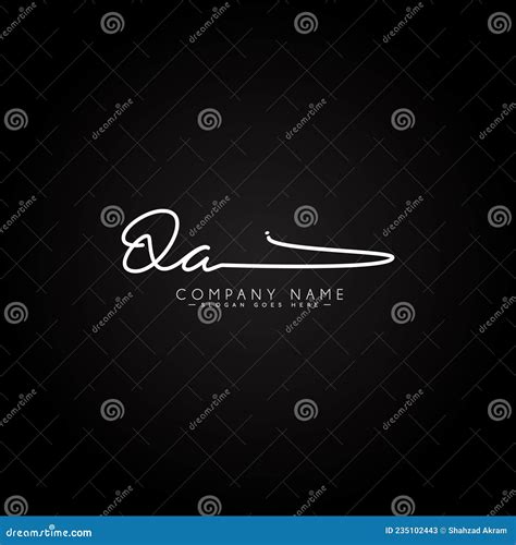Initial Letter QA Logo Handwritten Signature Logo Stock Vector Illustration Of Hand Drawn