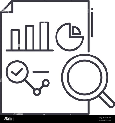 Data Analytics Report Icon Linear Isolated Illustration Thin Line Vector Web Design Sign