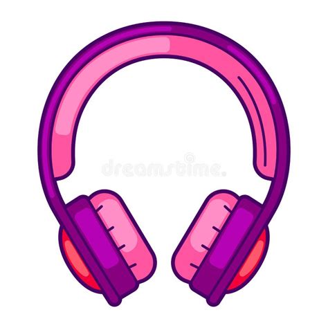 Illustration Of Headphones Colorful Cute Icon Creative Symbol In Cartoon Style Stock Vector