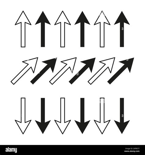 Arrow Icon Set Black Vector Collection Directional Symbols Design Simple Navigation Elements
