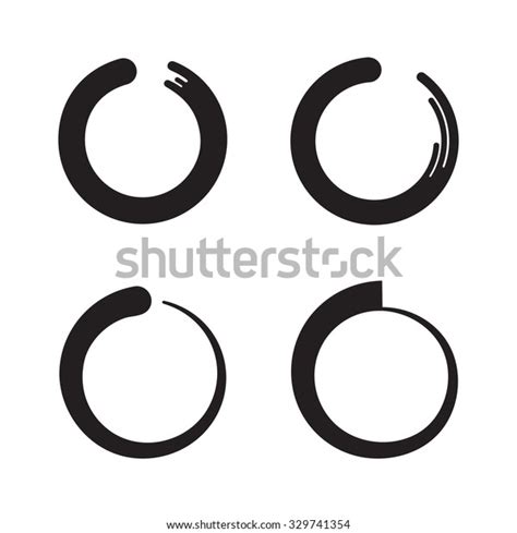 Set Zen Enso Circles Modern Minimalist Stock Vector Royalty Free