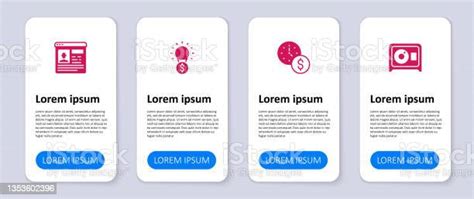 안전한 설정 시간은 돈 달러와 이력서와 전구입니다 비즈니스 인포그래픽 템플릿입니다 벡터 개념에 대한 스톡 벡터 아트 및 기타 이미지 Istock