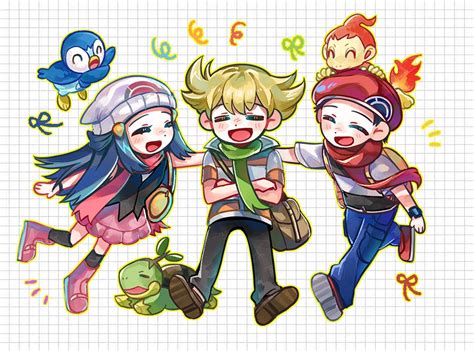 Dawn Piplup Lucas Barry Turtwig And 1 More Pokemon And 1 More Drawn By Kong 6ki3ki