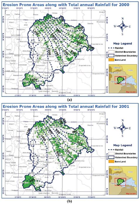 A Map Of Erosion Prone Areas In 2000 B Map Of Erosion Prone Areas Download Scientific