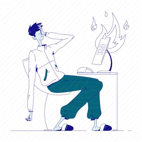 Programmer Tired Burning Project Code Coding Development Illustration Download On Iconfinder