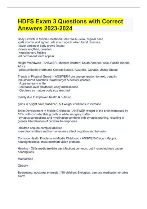 Hdfs Exam 3 Questions With Correct Answers Hdfs Stuvia Us