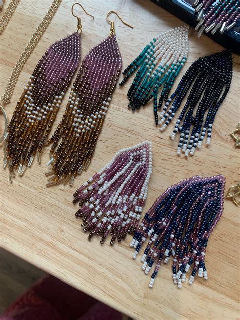 Seed Bead Earrings Etsy