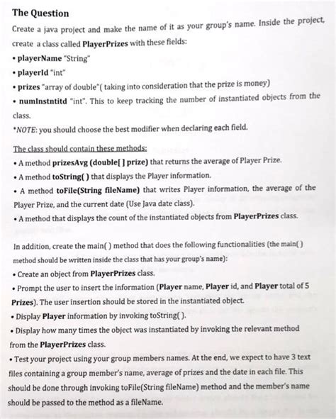 Solved The Question Create A Java Project And Make The Name