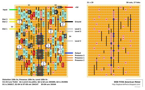 Collection Of Vero Stripboard And Tagboard Layouts For 100s Of Popular Guitar Effects With Over