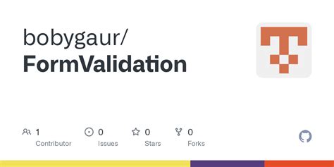 GitHub Bobygaur FormValidation