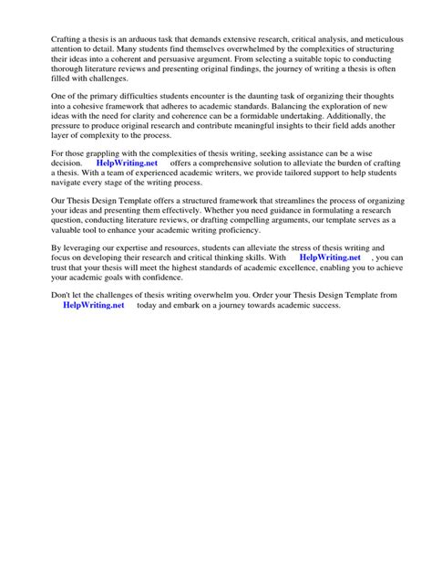 Thesis Design Template Pdf Thesis Critical Thinking