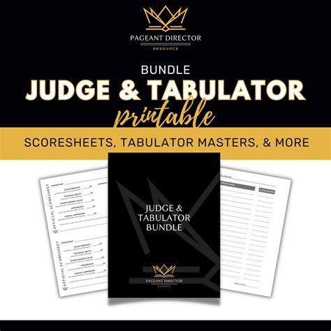 pageant judge and tabulator bundle scoresheets tabulator masters