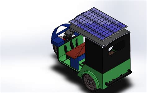 环保型太阳能三轮车 SOLIDWORKS 2016 模型图纸下载 懒石网