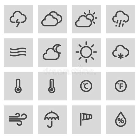 Line Weather Icons Stock Vector Illustration Of Nature 117558510