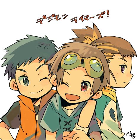Makino Ruki Matsuda Takato And Lee Jianliang Digimon And More Drawn By Radiospeed Danbooru