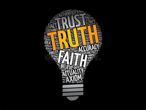 Truth Light Bulb Word Cloud Collage Concept Background Stock