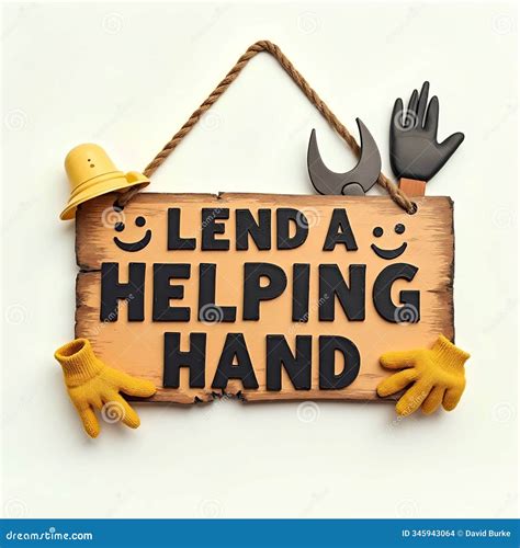 Sign Text Banner Help Work Needy People Lend Helping Hand Volunteer