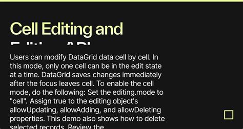 Cell Editing And Editing Api Codesandbox