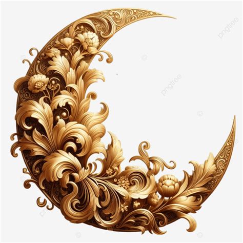 고급스러운 황금달 작품 황금 초승달 장식적인 디자인 바로크 양식 Png 일러스트 및 이미지 에 대한 무료 다운로드 Pngtree