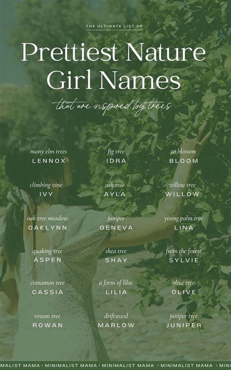 Cutest Nature Girl Names Tree Names For Girls Forest Names Girl