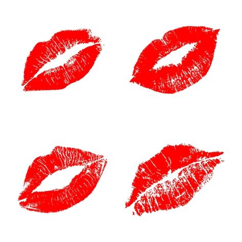 Premium Vector Red Lips Set