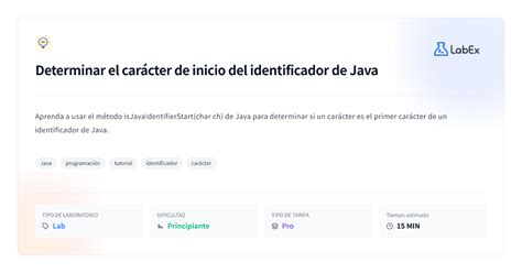 Inicio Del Identificador De Java Tutorial De Programación Labex
